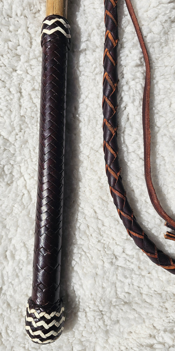 6'3" Whip Brown and White 16 Plait Kangaroo Handle – Modern Swaggie